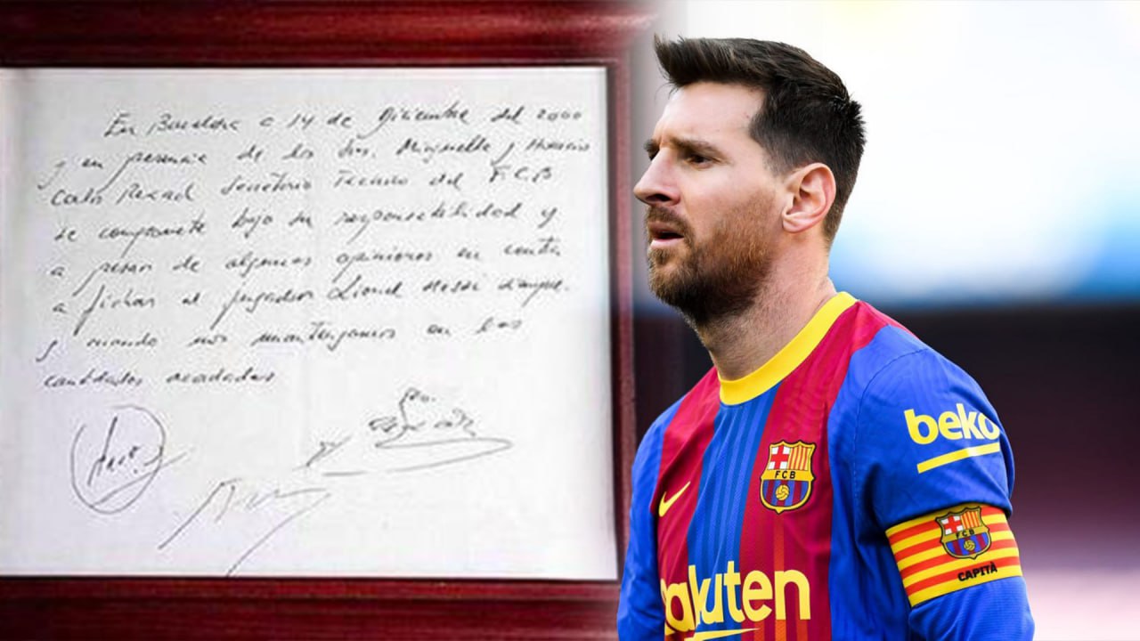 Celebrity collectibles.. A handkerchief bearing Messi’s signature is ...