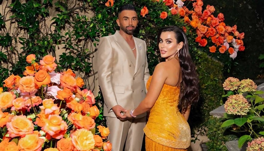 Yomi Khoury celebrates her wedding by jumping into the pool